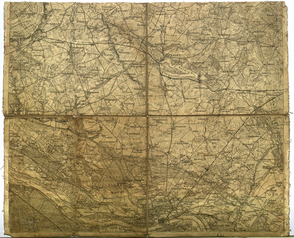 TORUŃ. Topograficzna mapa okolic Torunia 1880 - 15333744547 - oficjalne ...