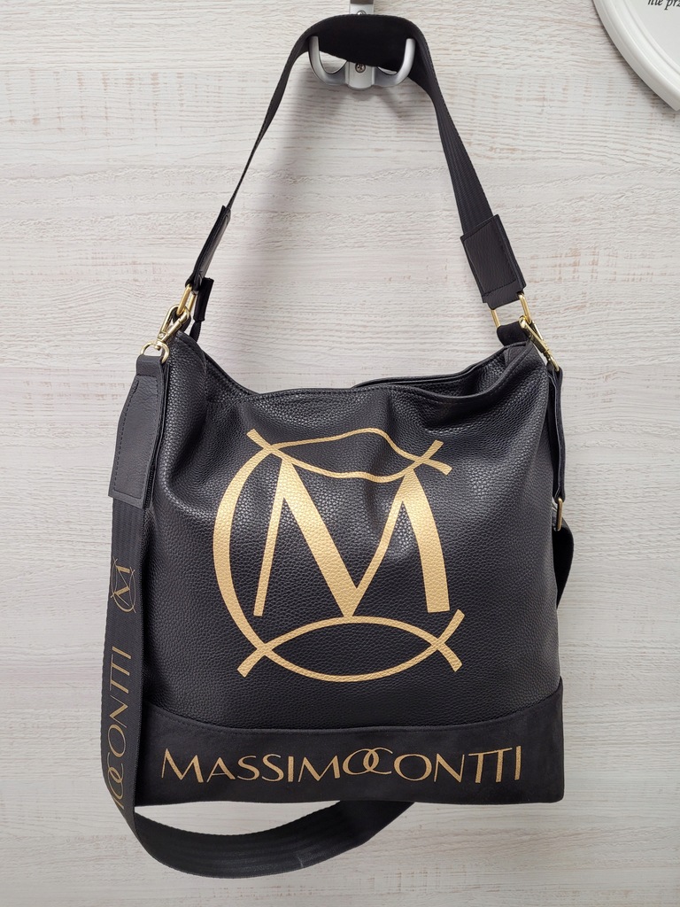 MASSIMO CONTI TOREBKA SHOPPER WOREK czarna złota - 10225952237 - oficjalne archiwum Allegro