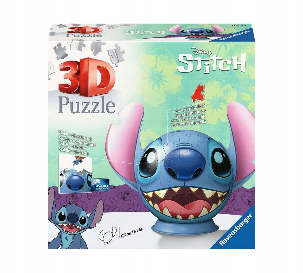 Stitch Puzzle 3D 77 el Lilo i Stitch Stich z uszami kula Disney ...