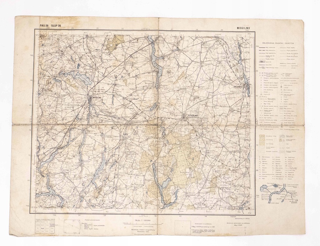 STARA MAPA - MOGILNO, STRZELNO, KRUSZWICA, GĘBICE 1935 - 15830416561 ...