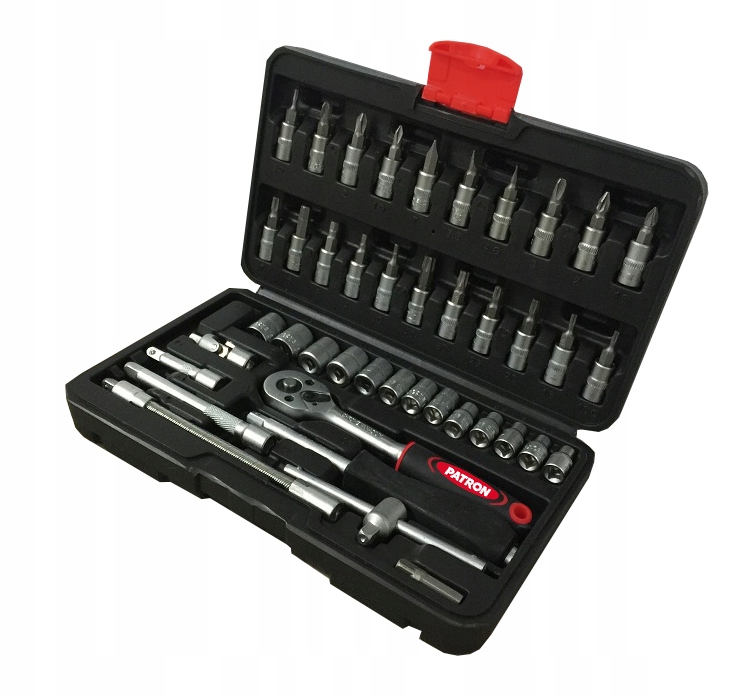 ZESTAW KLUCZE NASADOWE NASADKI TORX 46el. PATRON - 8653071670 - oficjalne archiwum Allegro