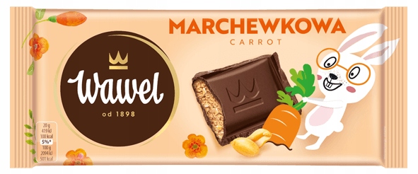 WAWEL Czekolada Nadziewana MARCHEWKOWA 100g - 13726569909 - oficjalne archiwum Allegro