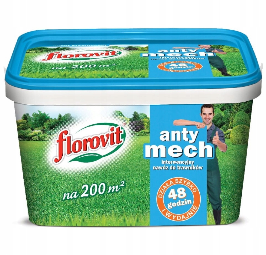 Florovit Anty Mech 4KG z żelazem nawóz interwencyjny do trawników z mchem - 15057725669 ...