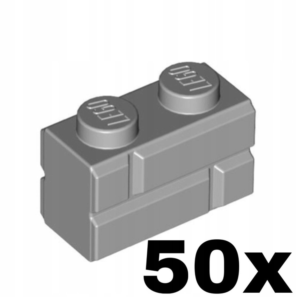LEGO Klocek cegła 1x2 jasny szary LBG 98283 50 szt - 12487756543 - oficjalne archiwum Allegro