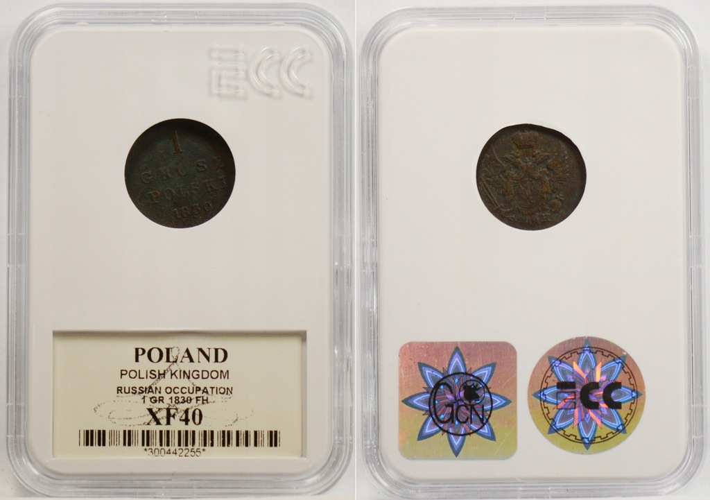 KRÓLESTWO POLSKIE 1 GROSZ 1830 FH XF40 5.01 - 13101794416 - oficjalne archiwum Allegro