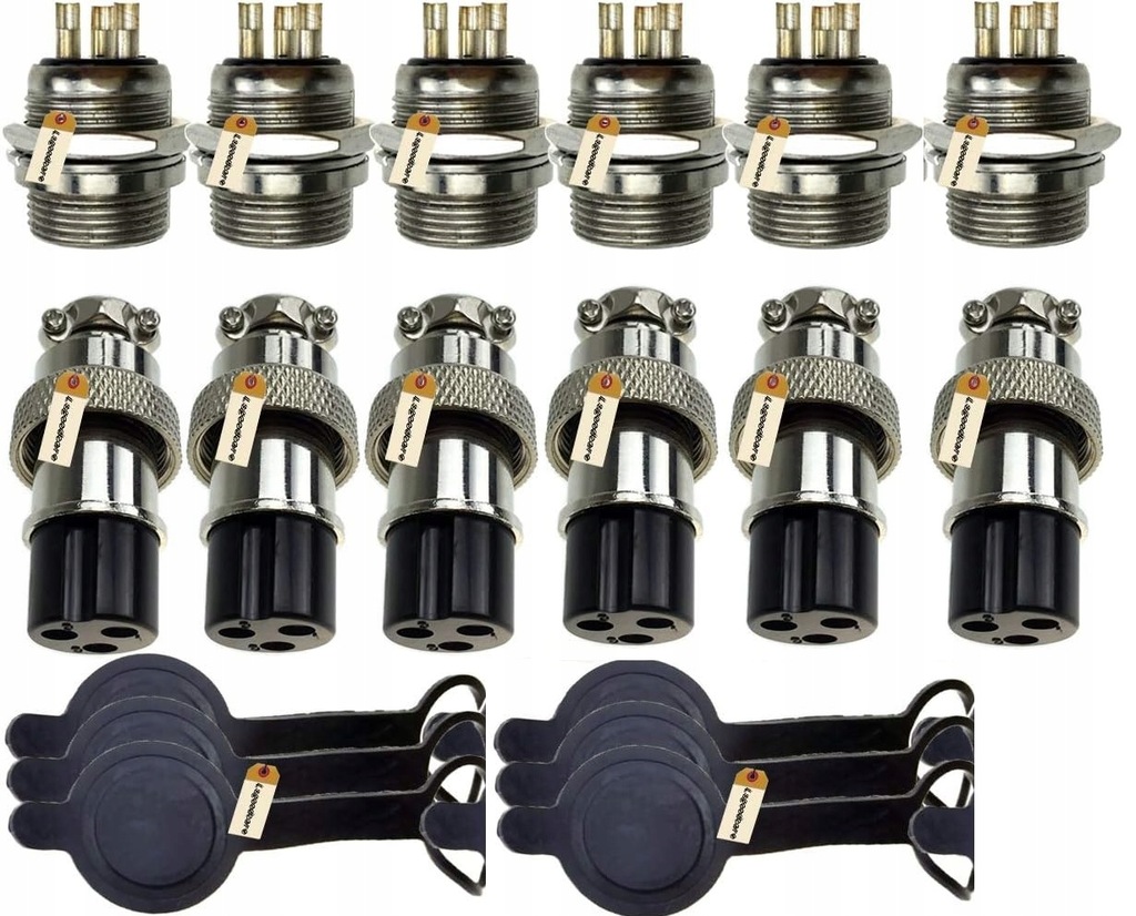 Wtyczka lotnicza GX20 Lsgoodcare 3-pinowa gniazdo 20mm żeńska MĘSKA 6 SZTUK - 14562764843 ...