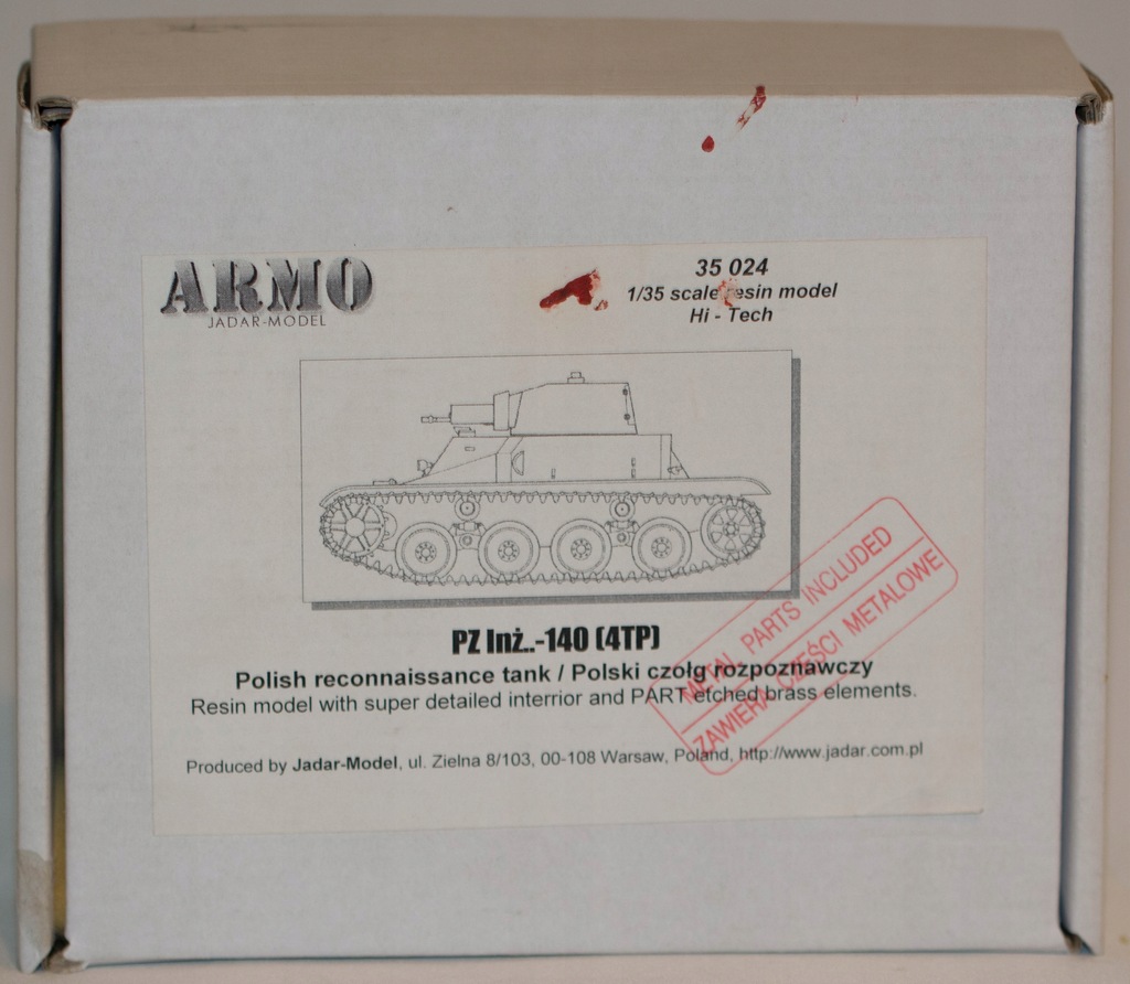 PZ Inż.-140(4TP) Polish Tank 1/35 ARMO 35024 - 12755542484 - oficjalne ...