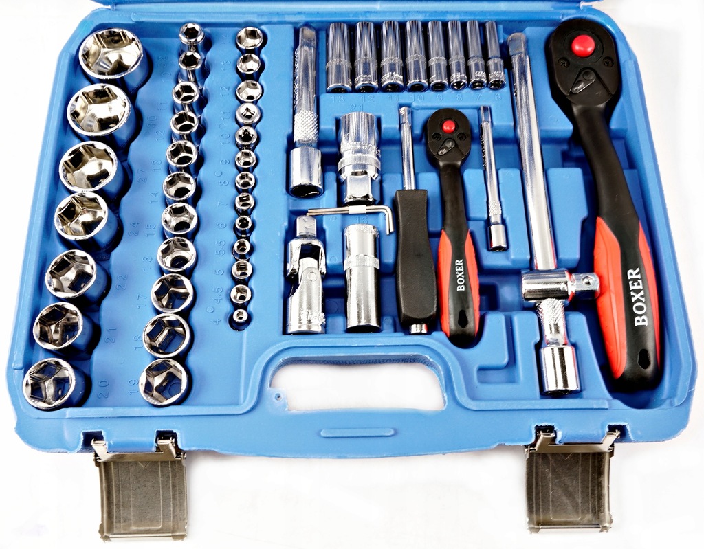 Zestaw kluczy nasadowych walizka BOXER 108 el. - 10450651293 - oficjalne archiwum Allegro