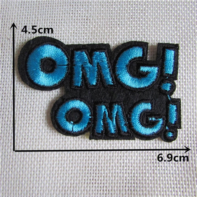 Naszywka Łata DIY haft OMG Termo EMOTKA niebieski - 13198032213 ...
