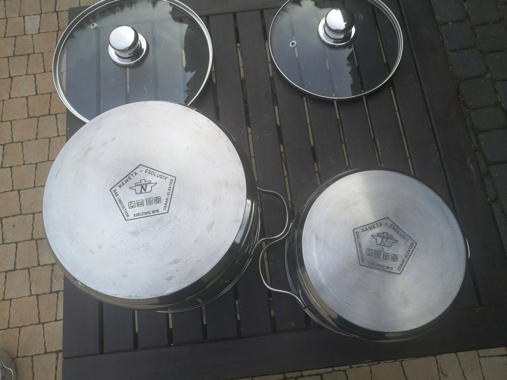 Cztery niemieckie garnki Nameta Exclusive-INDUKCJA - 7863671050 ...