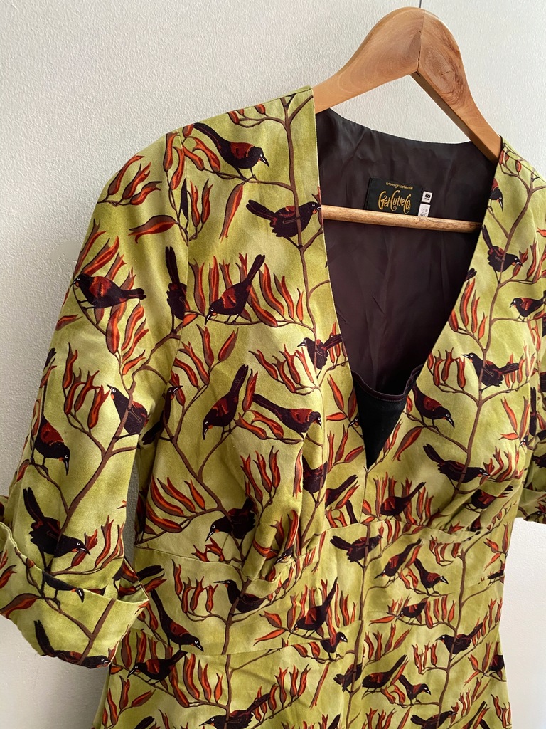 GET CUTIE 46 SUKIENKA DAMSKA PTAKI ZIELONA - 11279123634 - oficjalne ...