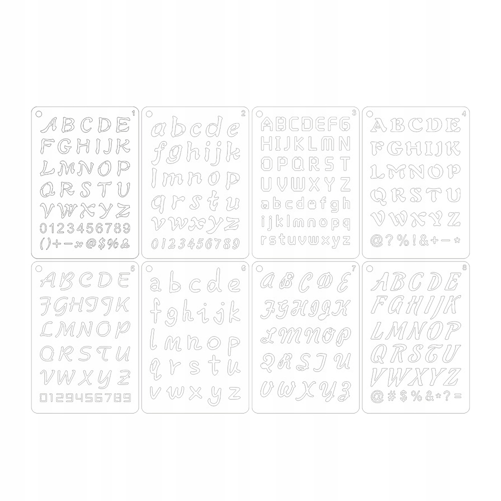 Zestaw 8 Alfabet szablony Rysunek szablony litery - 15303828507 ...