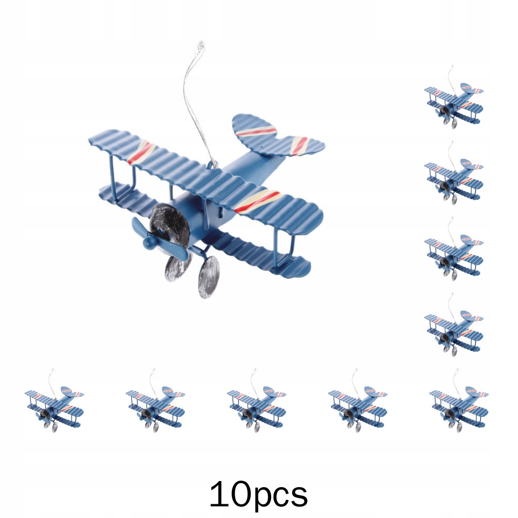 10x Metalowy Model Samolotu Dwupłatowiec Zabawka - 12574439554 ...