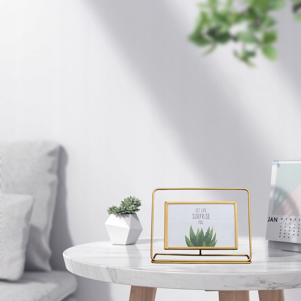 Metal Floating Photo Frame, Nordic Iron Geometric Photo Frame gold ...