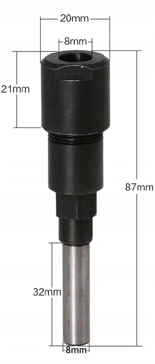 Uchwyt tuleja przedłużenie ekstender freza 8/8mm - 11789657970 - oficjalne archiwum Allegro