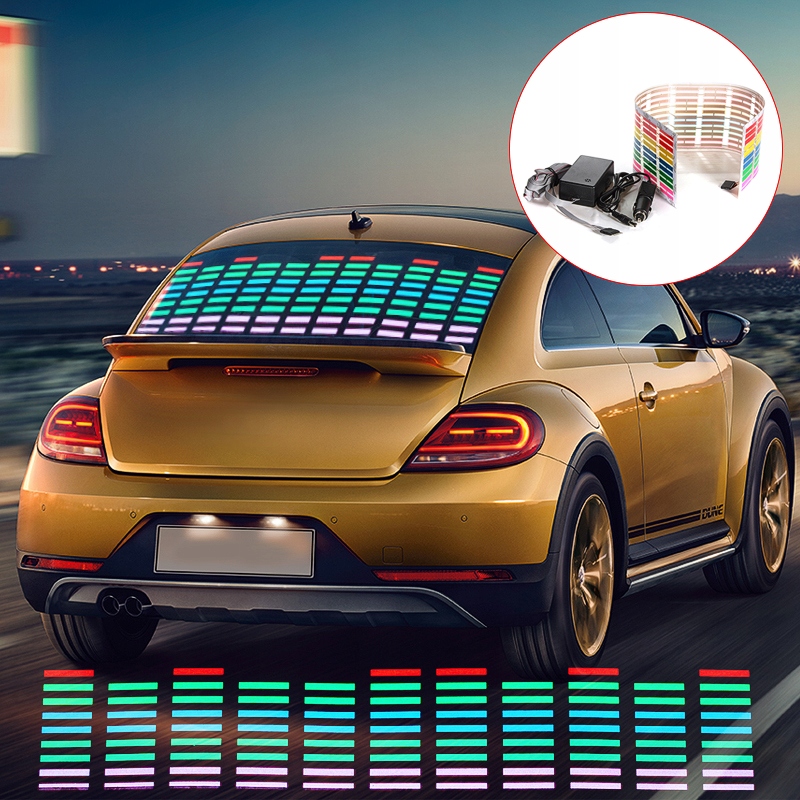 EQUALIZER DO SAMOCHODU, NAKLEJKA LED NA SZYBĘ AUTA - 7569573314 ...