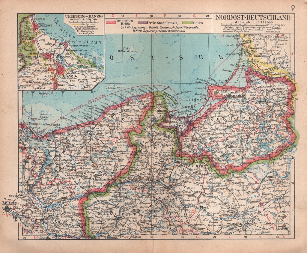 PRUSY WSCHODNIE POMORZE POLSKIE 1939 rok ORYGINAŁ - 12870268751 ...
