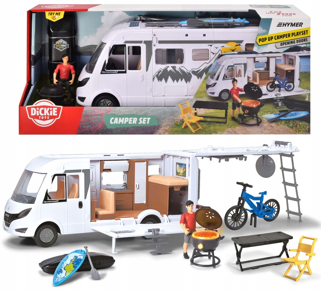 AUTO KAMPER WAKACYJNY Z FIGURKĄ I AKCESORIAMI 30CM - 11553279398 ...