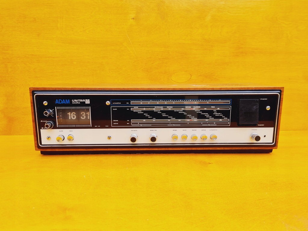 STARE ZABYTKOWE RADIO UNITRA DIORA ADAM ZEGAR BUDZIK ORYGINAŁ Z PRL ...