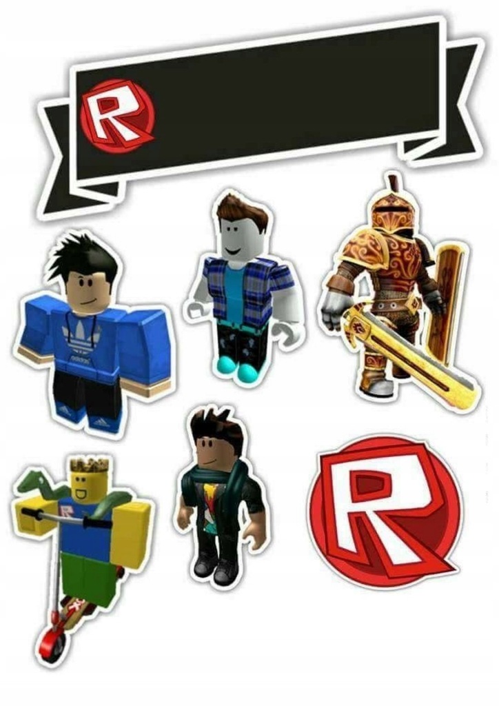 DUŻO GRATISÓW OPŁATEK TOPPER ROBLOX POSTACIE NAPIS - 10913384656 ...