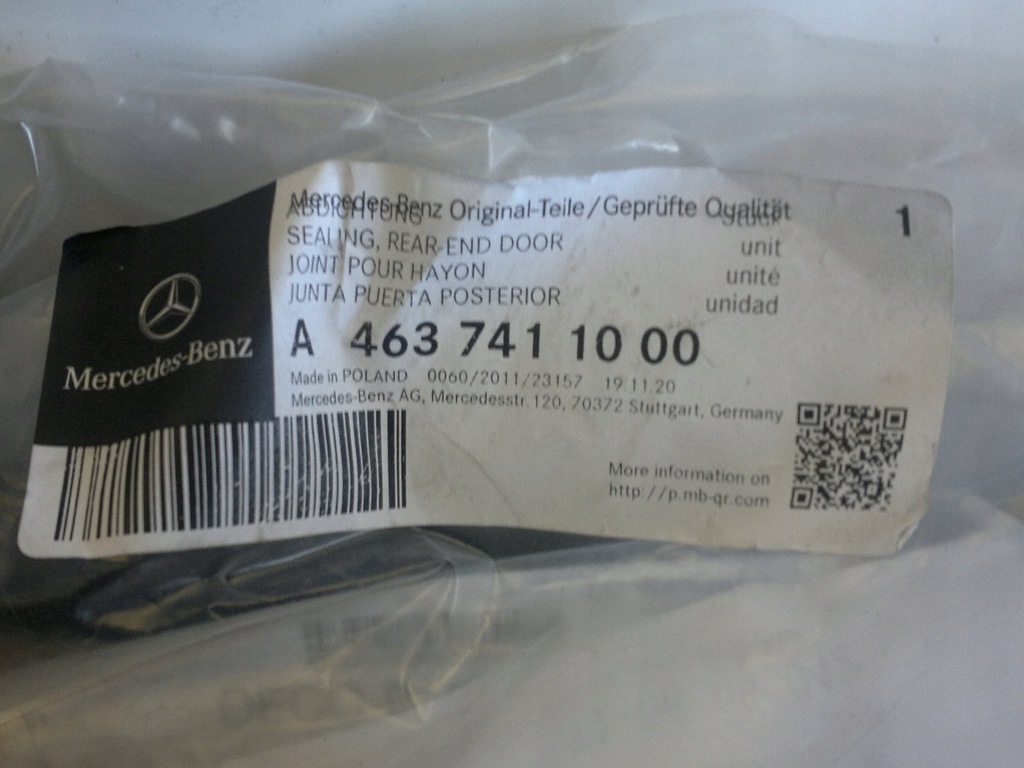 MERCEDES G W463 USZCZELKA KLAPY NOWA A4637411000 - 10701748910 ...