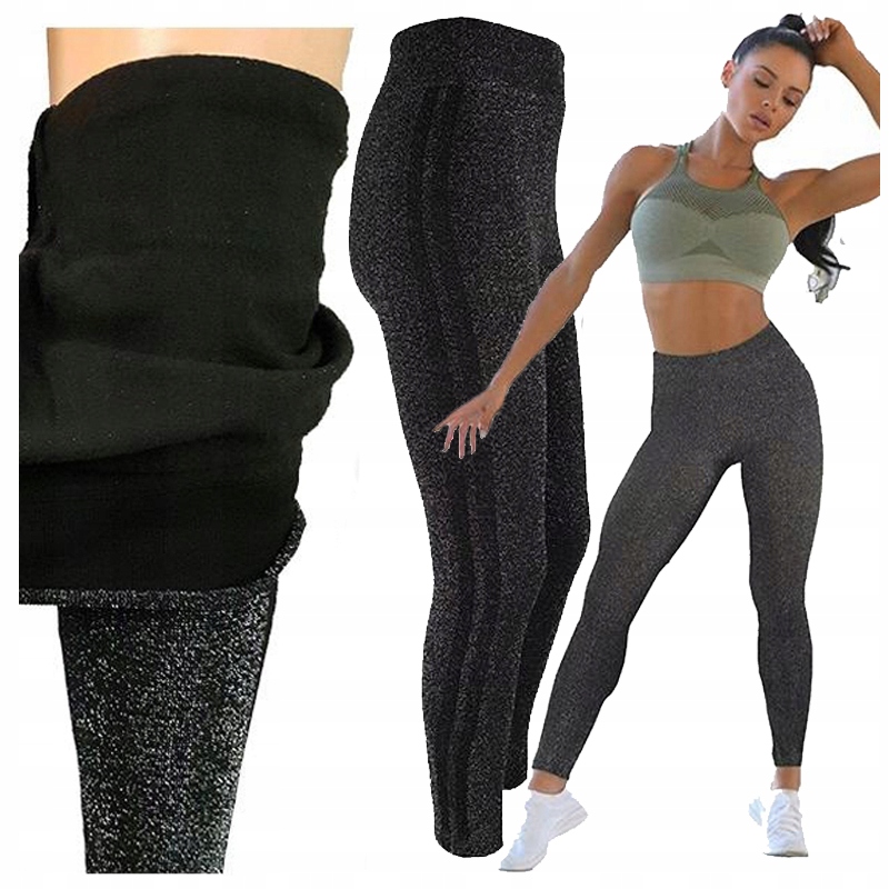 LEGGINSY GETRY WYSZCZUPLAJĄCE WYSOKI STAN PASY - 12770891747 ...