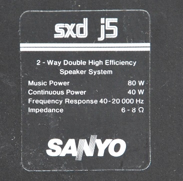 KOLUMNY SANYO SXD J5 // SUPER OKAZJA - 9438273825 - oficjalne archiwum Allegro