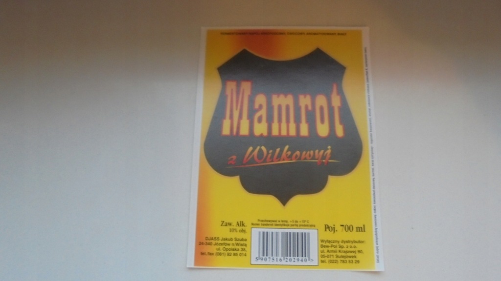 Stara et. wino Józefów Mamrot Ranczo WILKOWYJE - 12633102124 ...