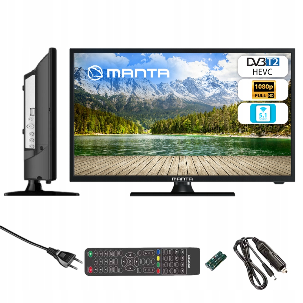 TELEWIZOR MONITOR 22 CALE MANTA DVBT2 12V LED TV - 13179181237 ...