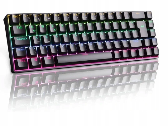 RK68 klawiatura mechaniczna czarna black brown switch RGB - 14397775515 ...