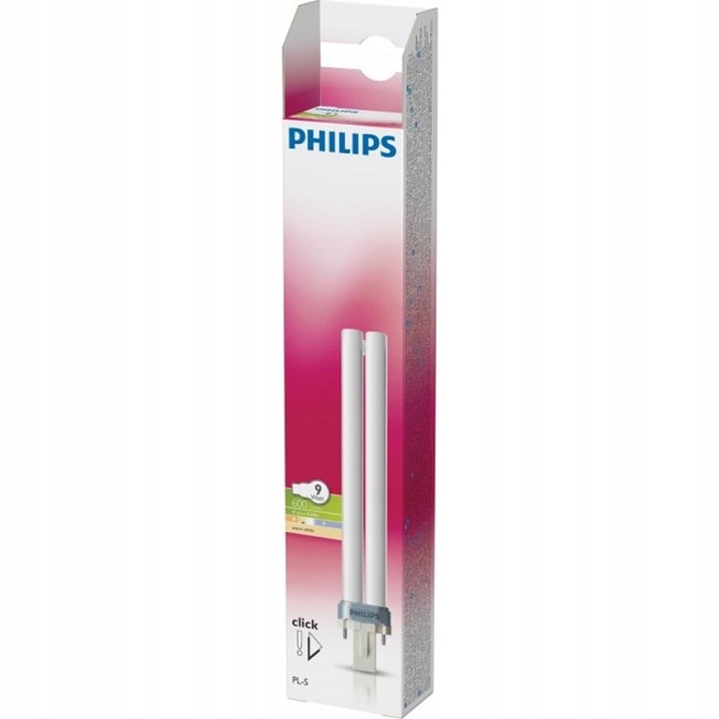 Świetlówka PHILIPS G23 9W / 600 lumenów / barwa ciepła 2700K PL-S 2-pin ...