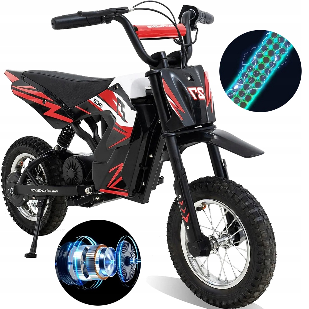 Dziecięcy motocykl elektryczny RCB R9X 300W 8/12/25KM/H 12" 15KM ...