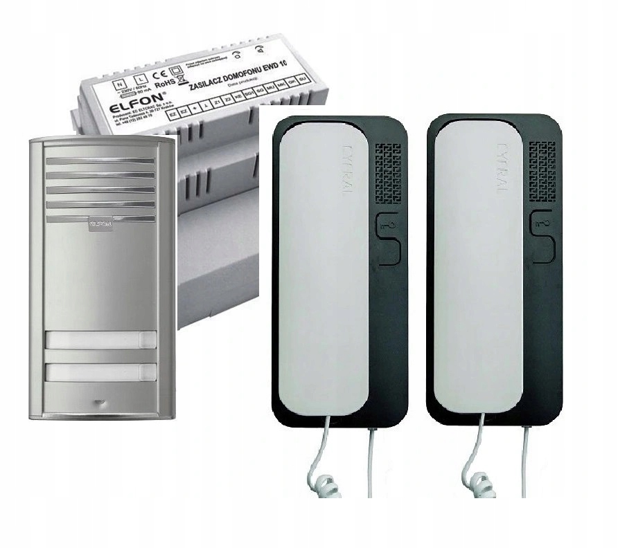 DOMOFON ZESTAW 2 RODZINNY ELFON CYFRAL KDO-2 EWD10 - 11744065866 ...