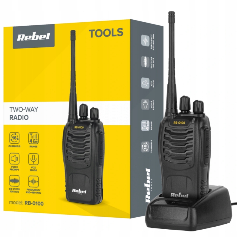 Krótkofalówka RADIOTELEFON PMR Rebel RB-100 - 12861816265 - oficjalne ...
