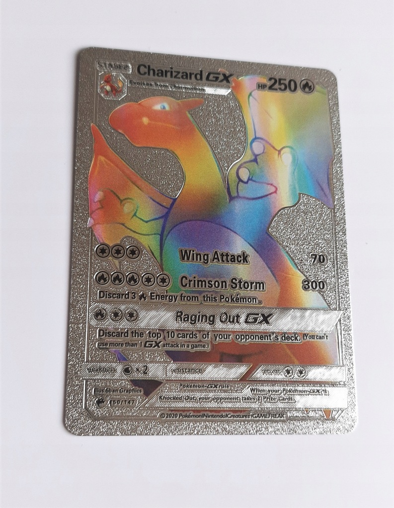 Karta Pokemon Charizard GX Silver - 12805011733 - oficjalne archiwum Allegro