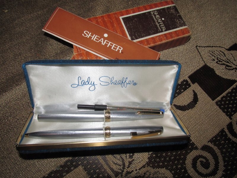 Lady Sheaffer zestaw, pióro i długopis, złocenia. - 12541782723 ...