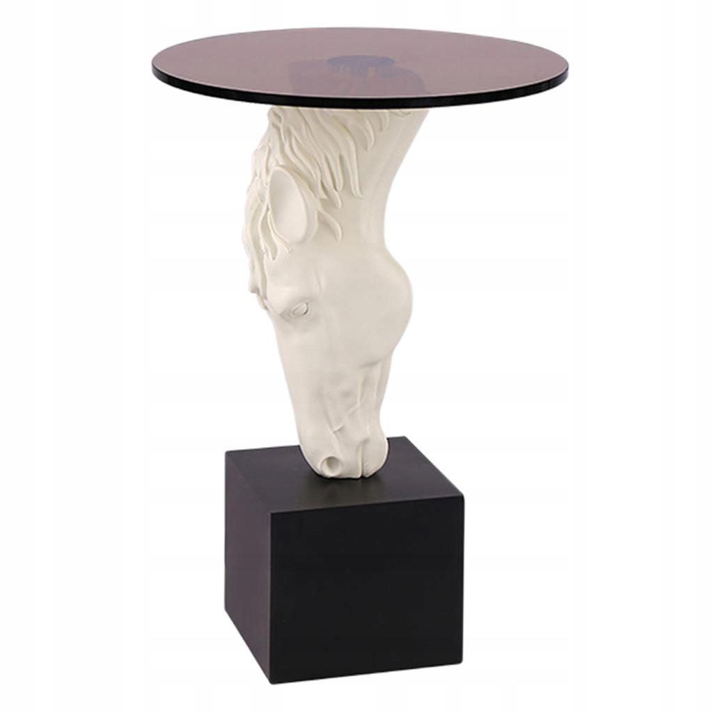 Novelty Accent End Table Animals Horse Resin Statue Sculpture Round ...
