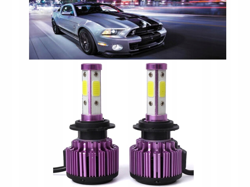 ŻARÓWKI 4-STRONNE LED H7 LAMPA ŻARÓWKA 20000LM 6000K 24V LEDY LAMPA ...