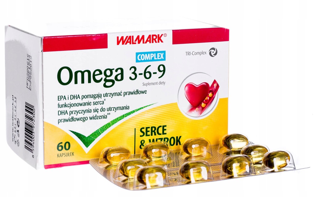 OMEGA 3-6-9 60 kaps. WALMARK SERCE & WZROK - 9477073255 - oficjalne archiwum Allegro