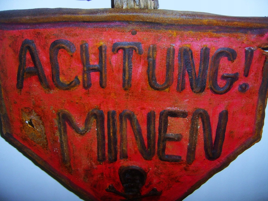 ZNAK ACHTUNG MINEN TRUPIA CZASZKA 1944 R?-WYKOPKI - 12625375131 ...