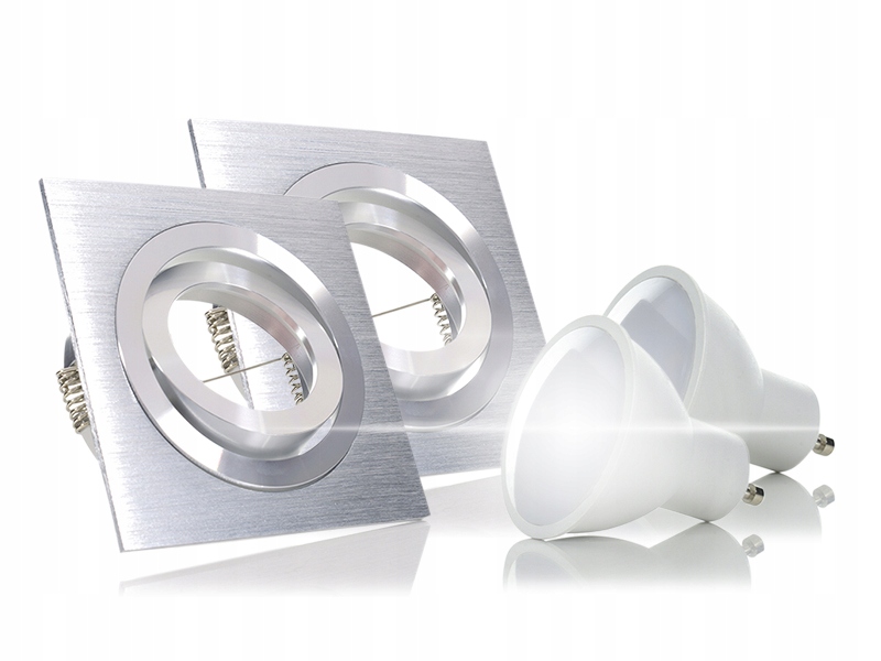 Halogeny sufitowe aluminium+żarówki ściemniane LED - 9148468975 ...