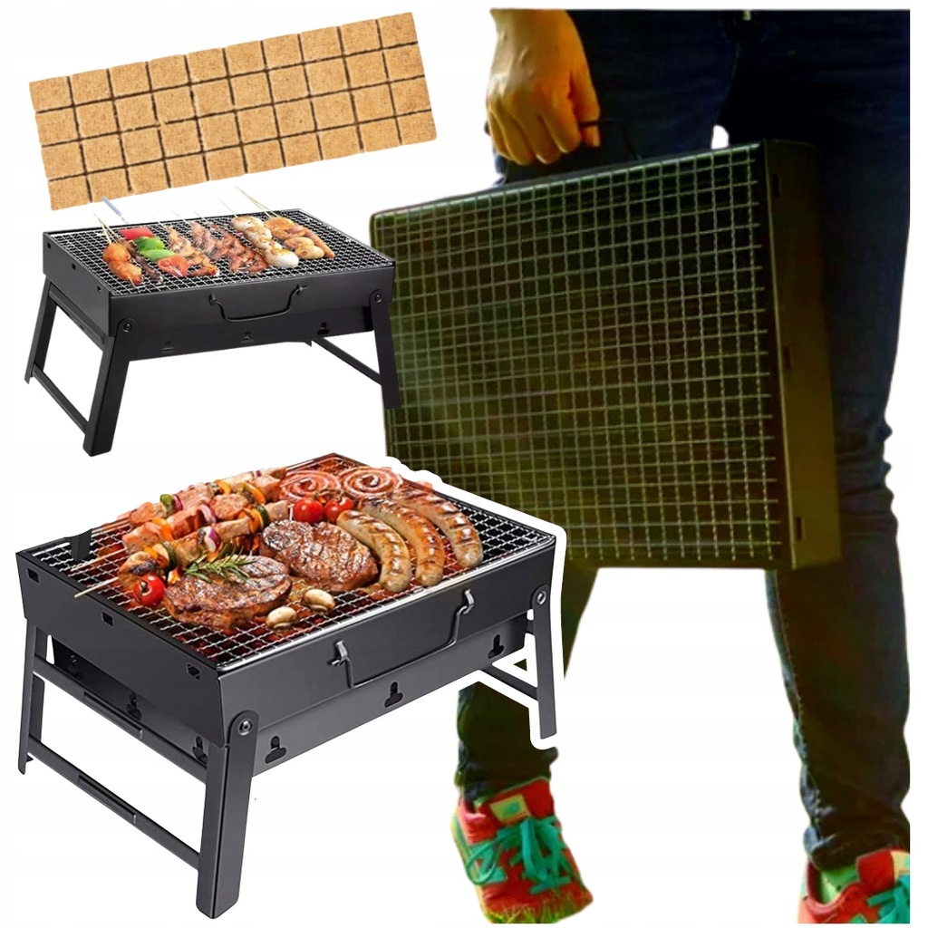 GRILL WĘGLOWY TURYSTYCZNY SKŁADANY BIWAKOWY PLENER - 13464666850 ...
