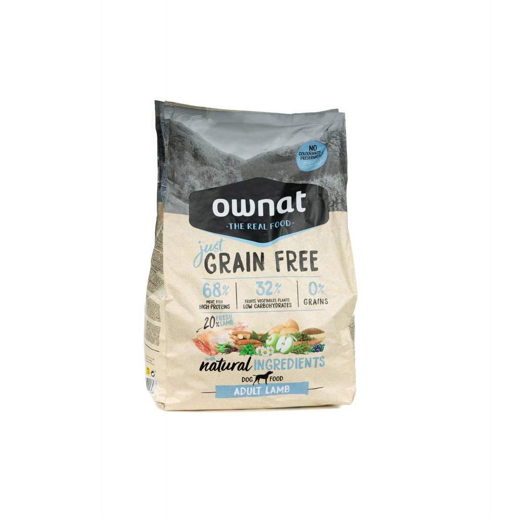 OWNAT GRAIN FREE JUST Adult Lamb Karma Dla Psa 3kg - 13182143238 ...
