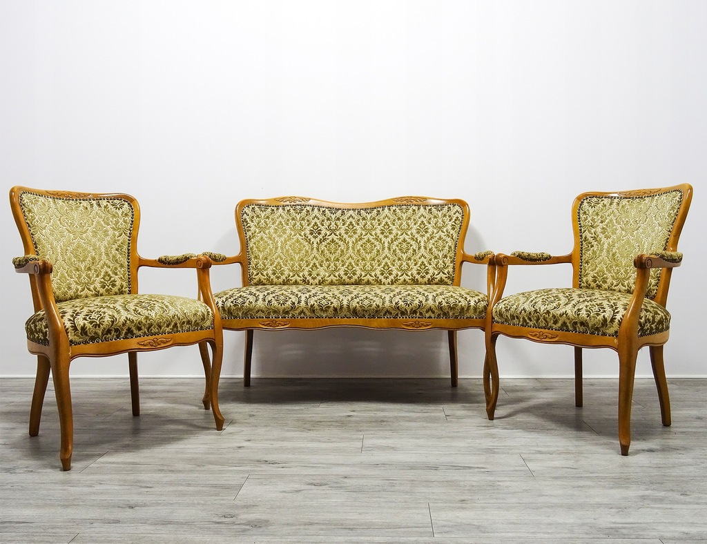 KOMPLET MEBLI salonowych Meble Kawowe LUDWIK PLUSZ - 12633200765 ...