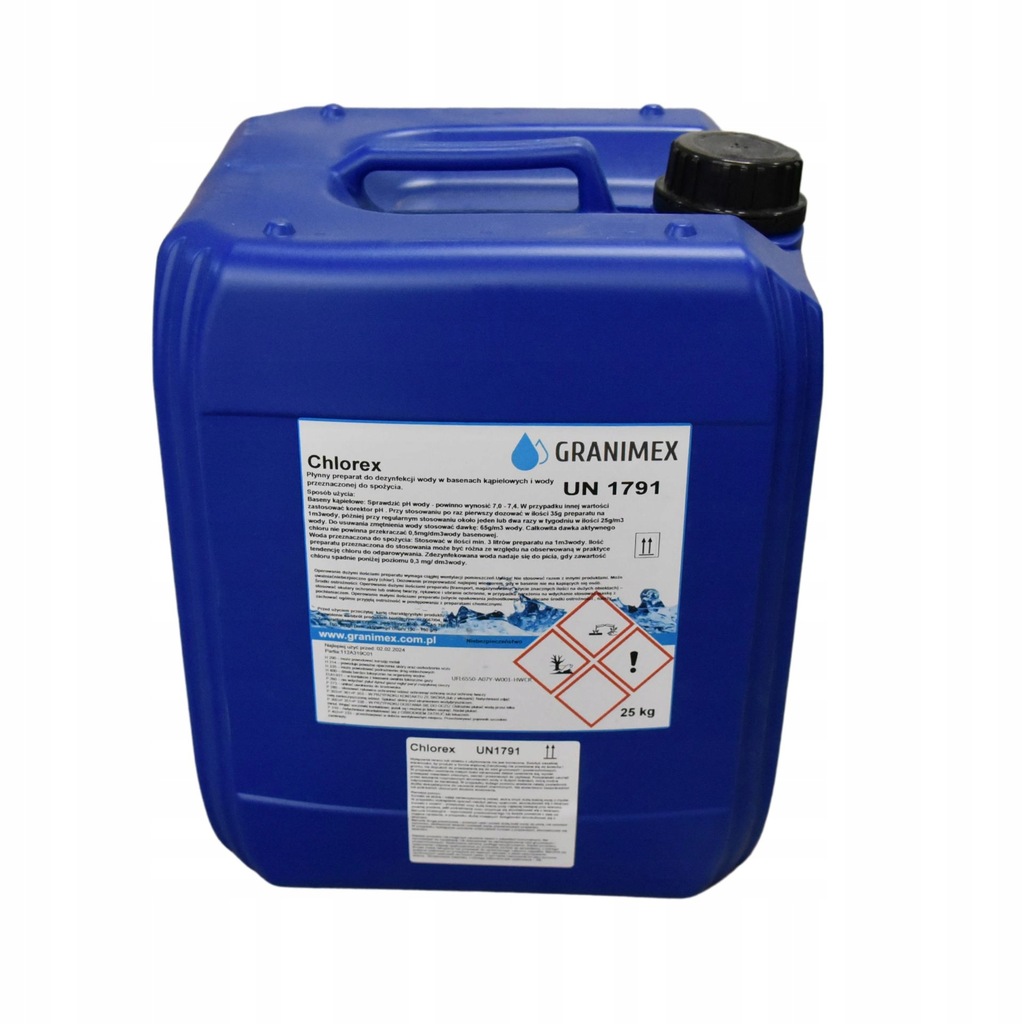 Chlor do rur wodociągowych CHLOREX PŁYN 25 KG - 13124634476 - oficjalne ...