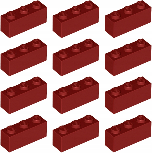 LEGO Klocek Cegła 1x3 Ciemny Czerwony 6264025 3622 - 12szt - 15092804764 - oficjalne archiwum ...