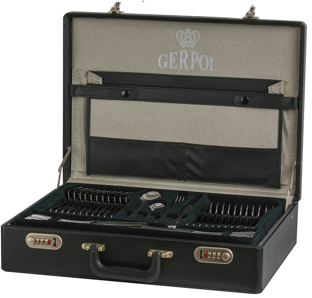 GERPOL KOMPLET 68 x SZTUĆCE ZESTAW DIAMOND WALIZKA - 7047384731 ...