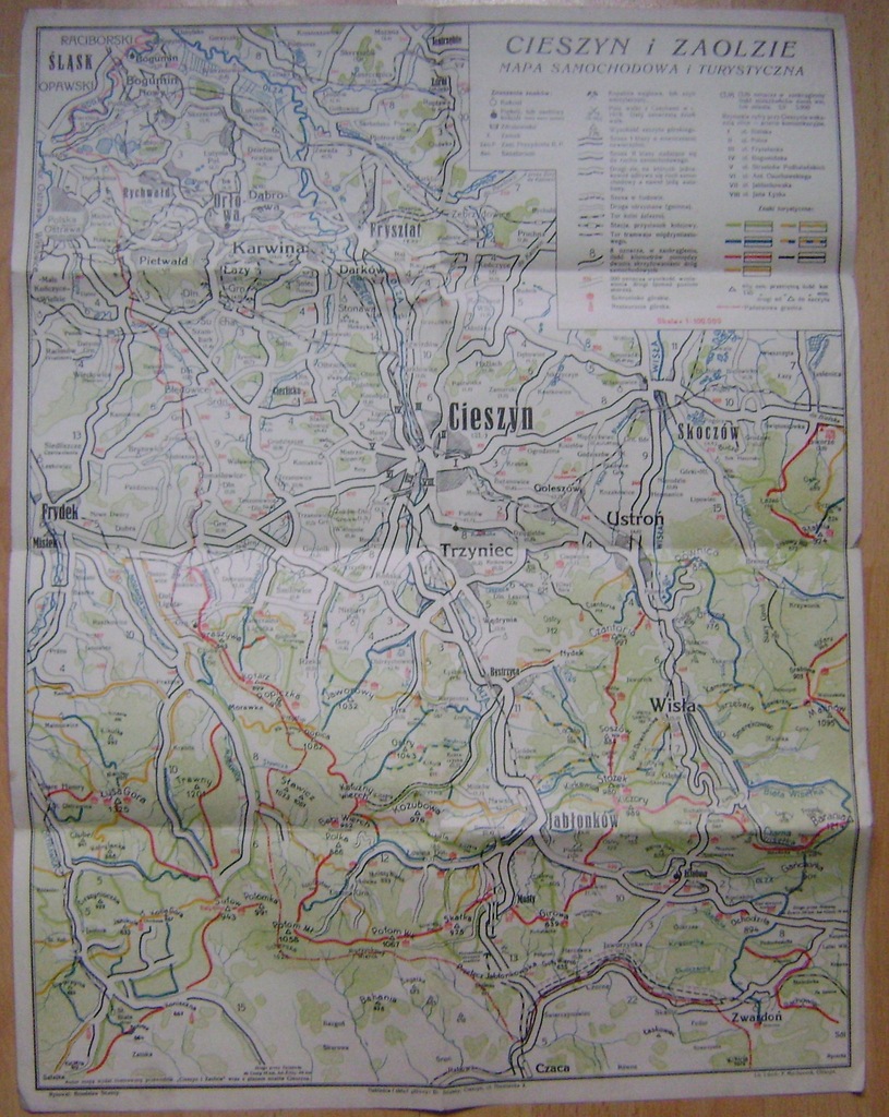 MAPA ZAOLZIE CIESZYN -nowa granica -wyd. po 1938 r - 14860751001 ...