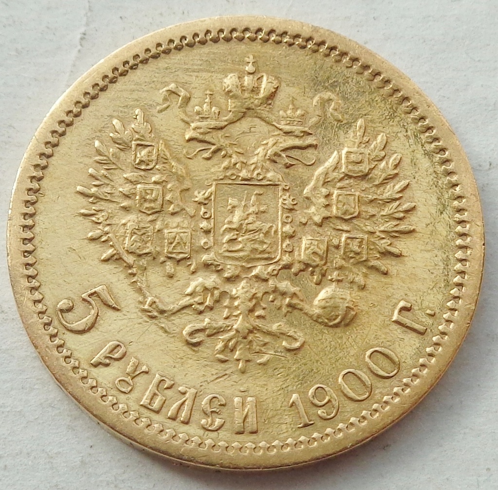 ROSJA - 5 rubli - 1900 FZ - MIKOŁAJ II - 14317833816 - oficjalne archiwum Allegro