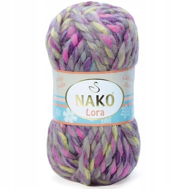 Włóczka NAKO LORA 100g/35m gruba wełna akryl 28075 - 13183356543 - oficjalne archiwum Allegro